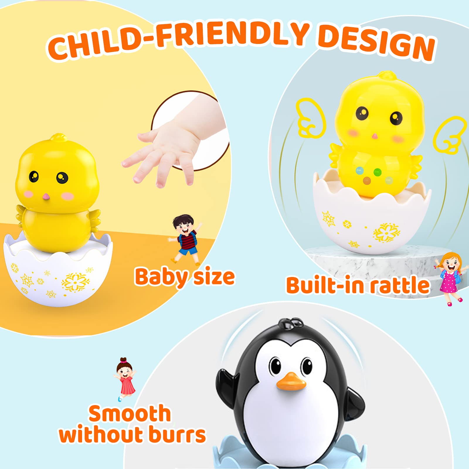 Lukax Easter Egg Toys - Bunny Chick Easter Basket Stuffer, Plastic Easter Toys with Rattles, Easter Egg Basket Toys Gift for Toddler Boy Girl