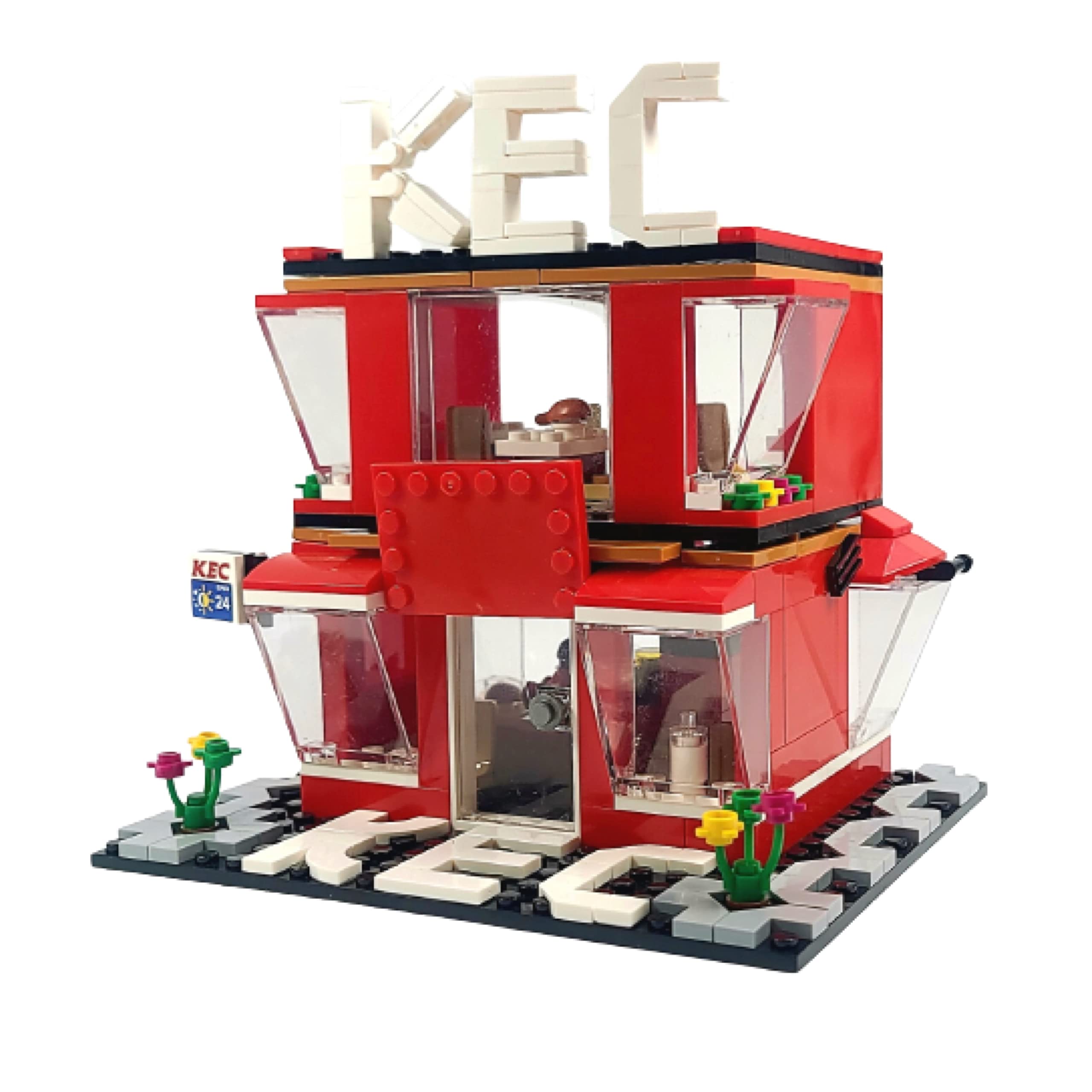 General Jim's City Street Creator Modular Building Blocks Sister Karenβs Fried Chicken Restaurant 282 Piece Toy Bricks Set MOC City Building for Teens and Adults