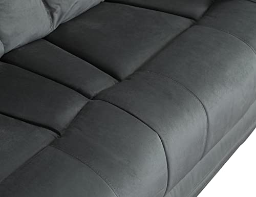 Blackjack Furniture Elton Microfiber Reclining Modern Living Room Loveseat, Sofa, Gray