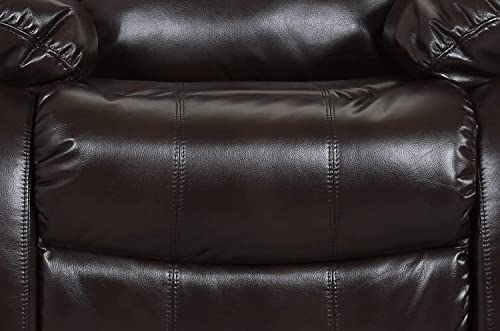 Blackjack Furniture Portico Leather Air Mid Century Modern Living Room Reclining, Den Loveseat, Brown