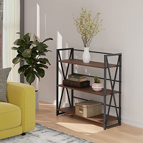 Winsome Wood Isa 3-Tier Shelf, Graphite and Walnut
