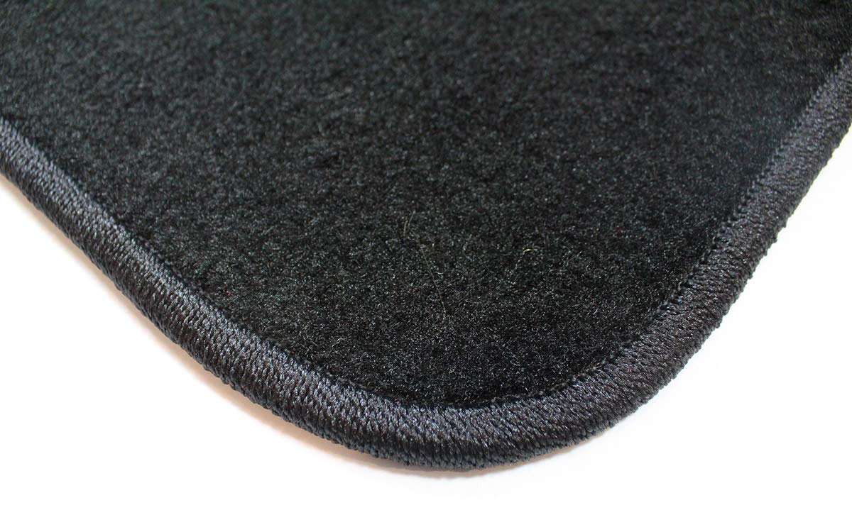 Auto Mat Store One-Piece Front Carpet Floor Mat with Serge Edges and Heel Pad Compatible with Ford E-Series/Econoline Vans (Black)