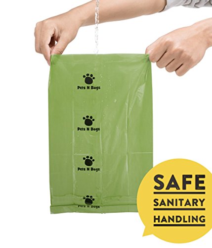 Poop Bags, Environment Friendly Pets N Bags Dog Waste Bags, Biodegradable, Refill Rolls, Includes Dispenser (16 Rolls / 240 Count)