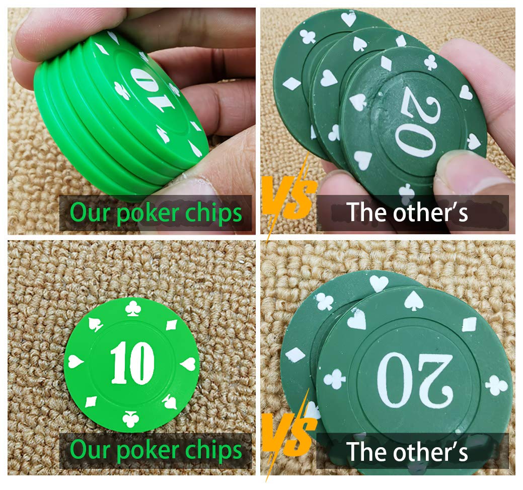 Lynkaye Plastic Poker Chips Set of 100 Pcs with Storage Box,Denomination Printed Casino Style Chip for Texas Home Game Holdem Poker Nights,Blackjack,Roulette Games