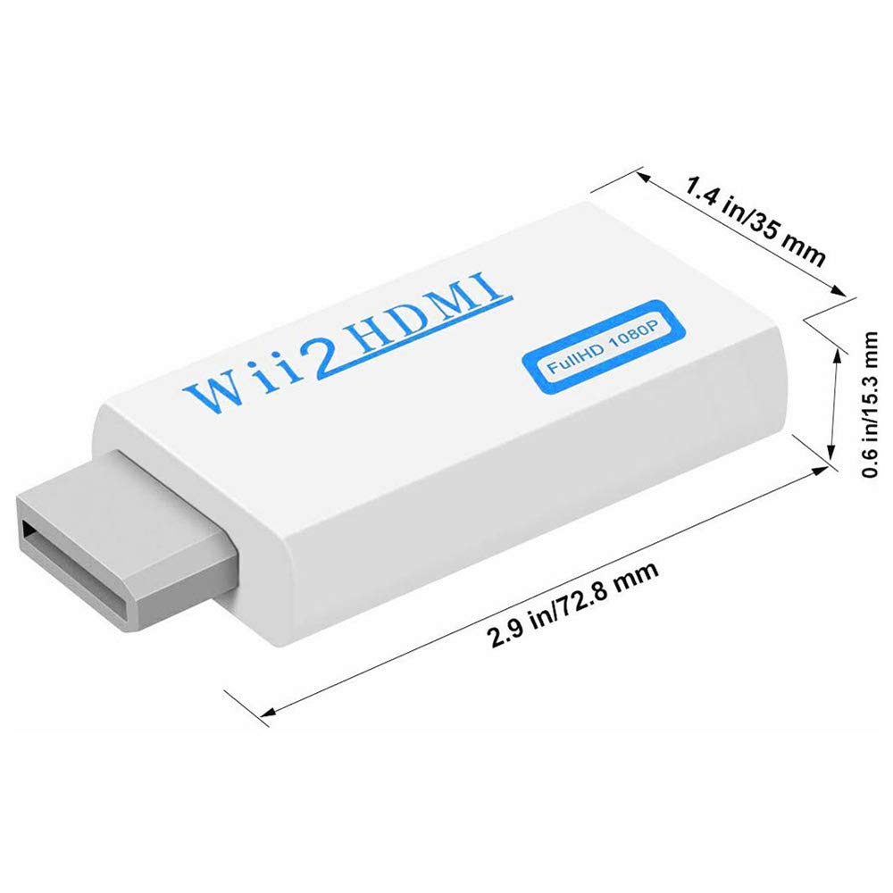 Generic OGOEEN Wii to HDMI Converter 1080P for Full HD Device, Wii2 HDMI Adapter with 5ft High Speed HDMI Cable, with 3.5mm Audio JackandHDMI Output, Supports All Wii Display Modes 720P White Cable