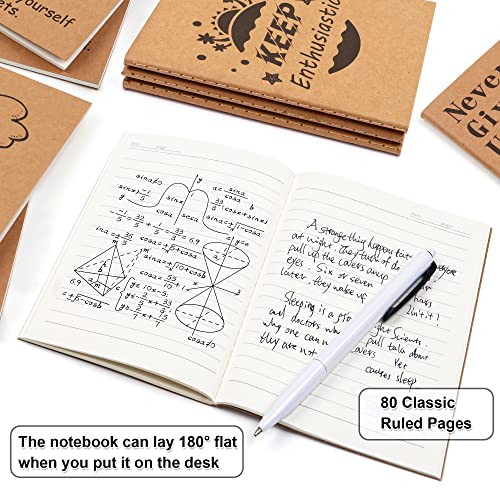 Feela 30 Pack Kraft Notebook, 15 Different Designs 80 Lined Pages A6 Journal, 4.1 X 5.8 Inches Cute Mini Pocket Notebooks and Journals for Women Travelers Girls Students Making Plans Writing Memos