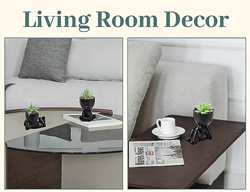 Der Rose 3pcs Fake Succulents Plants Artificial for Bathroom Bedroom Home Room Decor Aesthetic Indoor