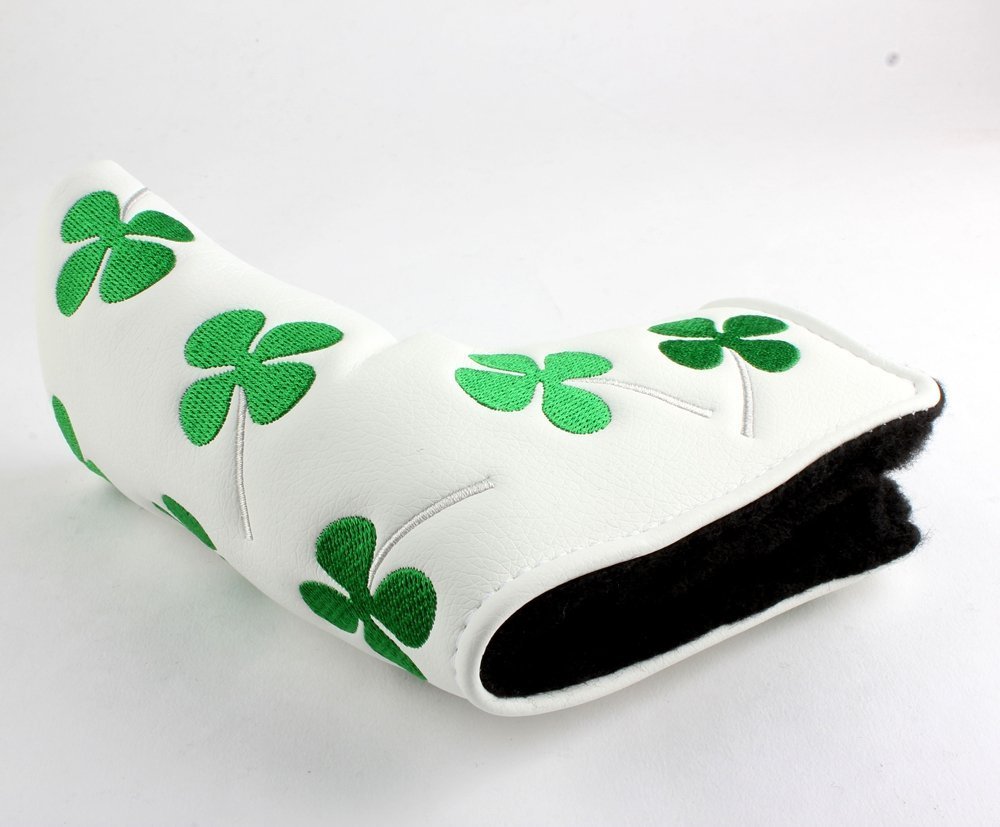 Baby flower Golf Green Clover Black Inside White Putter Cover Headcover For Scotty Cameron Ping blade