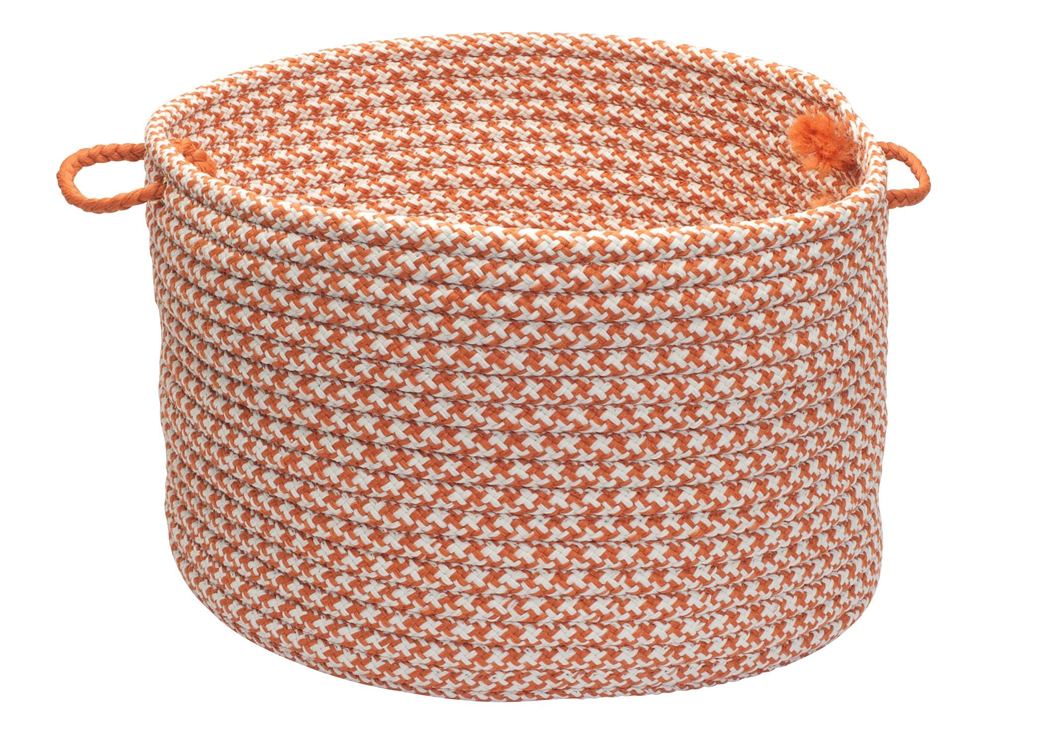 Colonial Mills Outdoor Houndstooth Tweed Utility Basket, 14 by 10-Inch, Orange