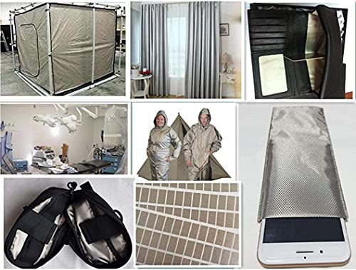 Wzglod Anti Radiation Silver Fiber Fabric Conductive Faraday Cloth EMI RFID Protection Material for Clothes Making Or RF/EMI/EMF/LF Blocking/Shielding,5m/196.85in