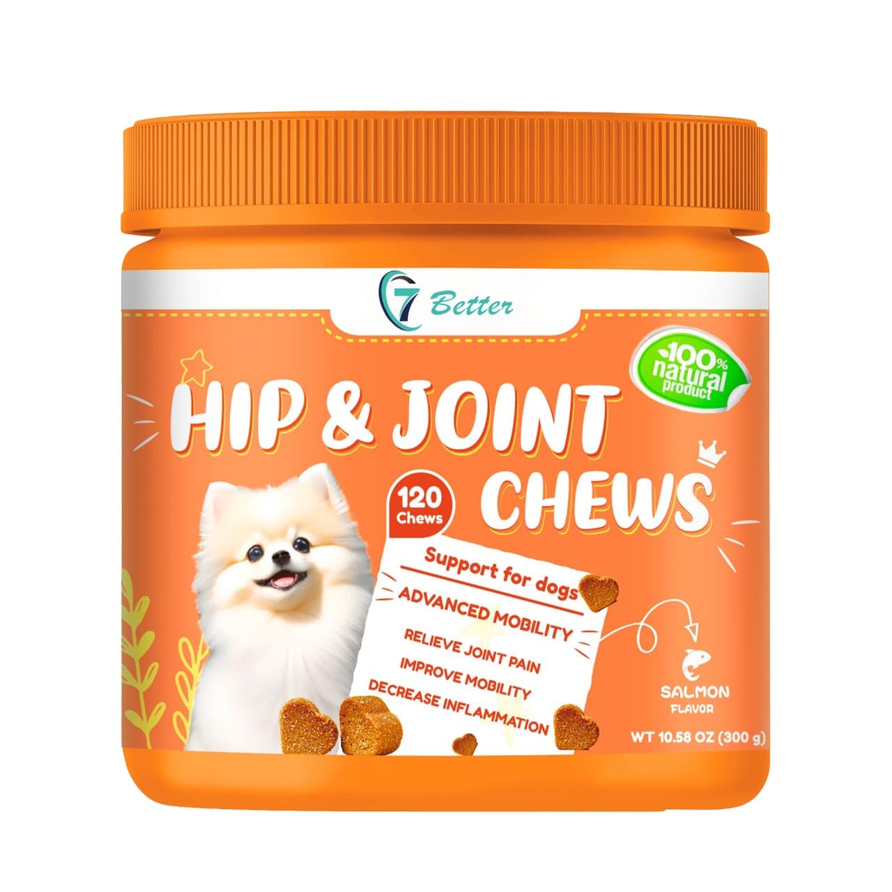 Hip and Joint Supplement for Dogs - Glucosamine for Dog Joint Supplement - with Chondroitin, MSM, Vitamins C and E for Dog Joint Relief - Mobility Bites Bacon – 120 Count