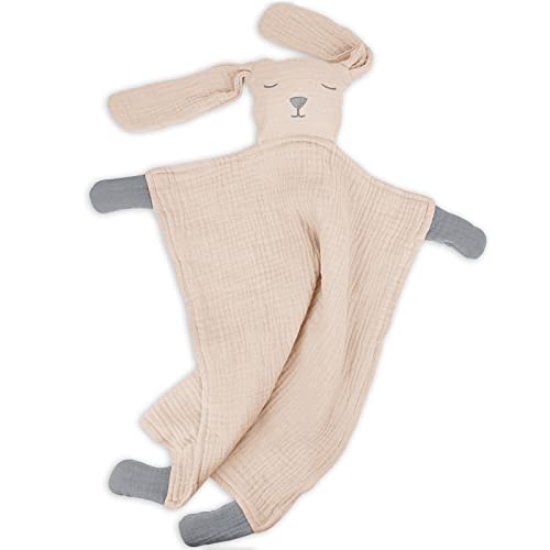 Lulu moon Baby Security Blanket for Unisex, Cotton Muslin Baby Lovey, Soft & Breathable Lovie Baby Gifts for Boys and Girls, 15 * 12 Inch (Soft Hug)