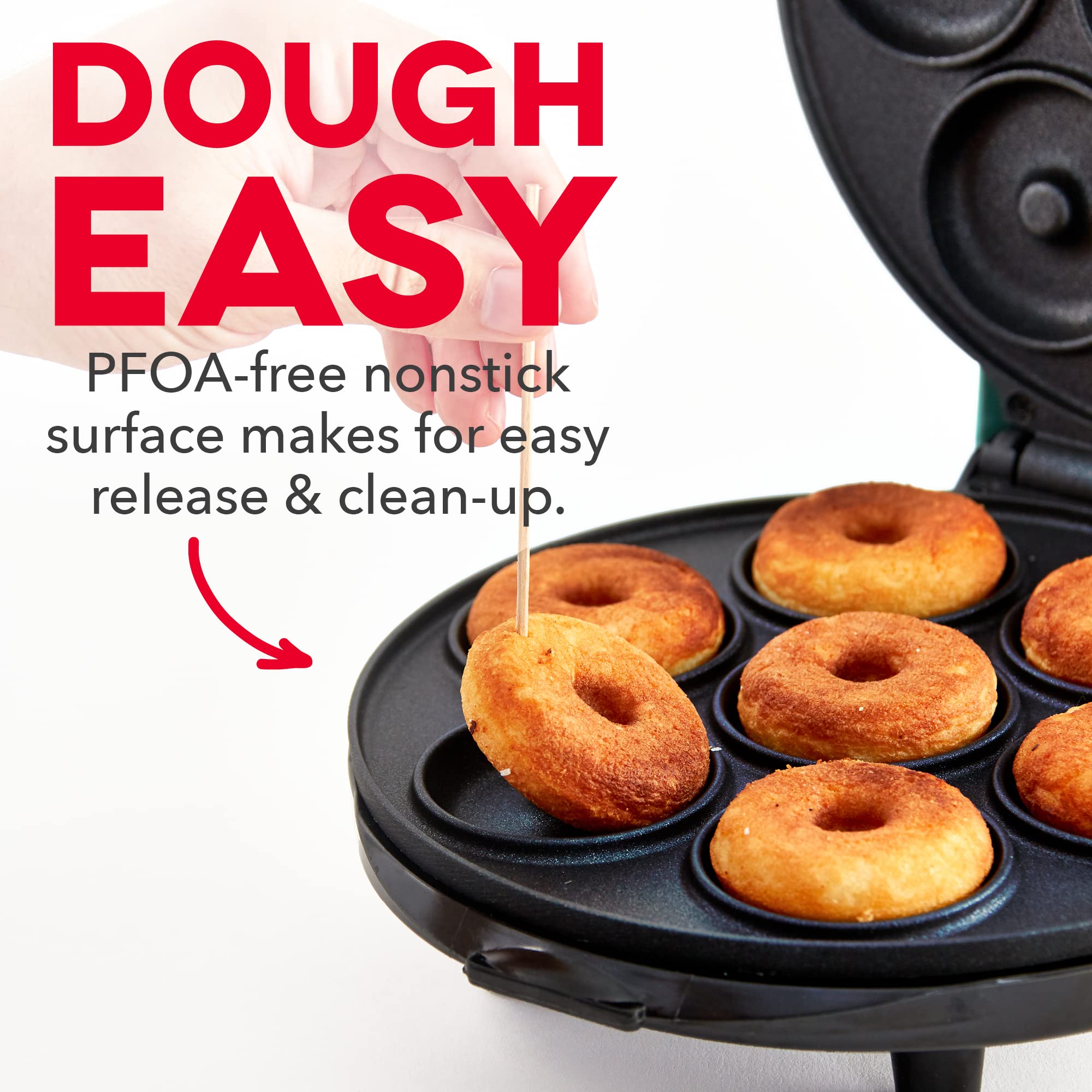 Dash Mini Donut Maker Machine for Kid-Friendly Breakfast, Snacks, Desserts & More with Non-stick Surface, Makes 7 Doughnuts - Cream
