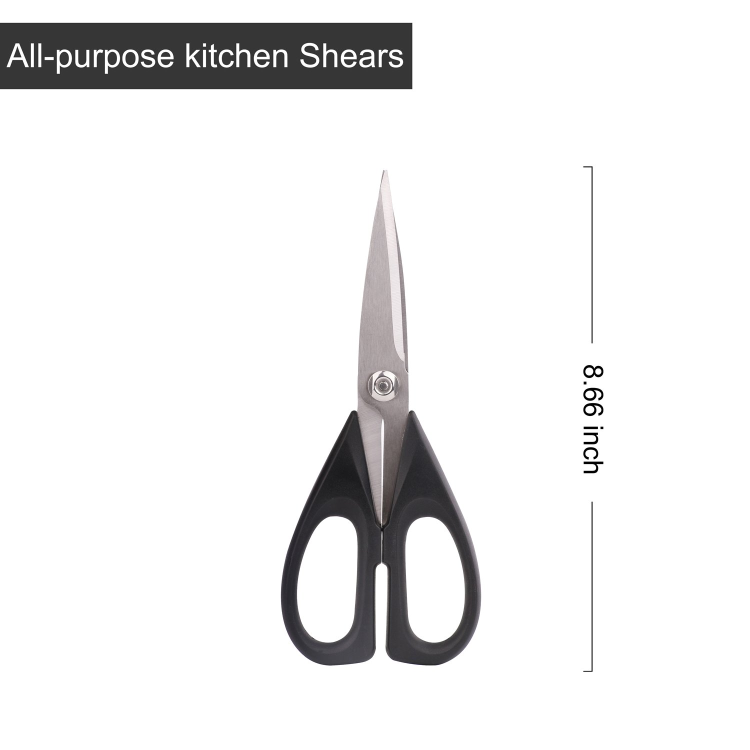 McCook MC39 14 Pieces Full Tang Triple Rivet Kitchen Knife Block Set with Built-in Sharpener and Kitchen Scissor, Black