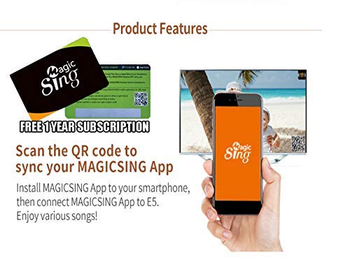 MagicSing Karaoke E5 Pang Pinoy Built-in 5073 Mix Tagalog English Songs Plus 1 Year Subscription to Access MagicSing Karaoke Library in The Cloud. Frequently Updated Includes New POP Hits