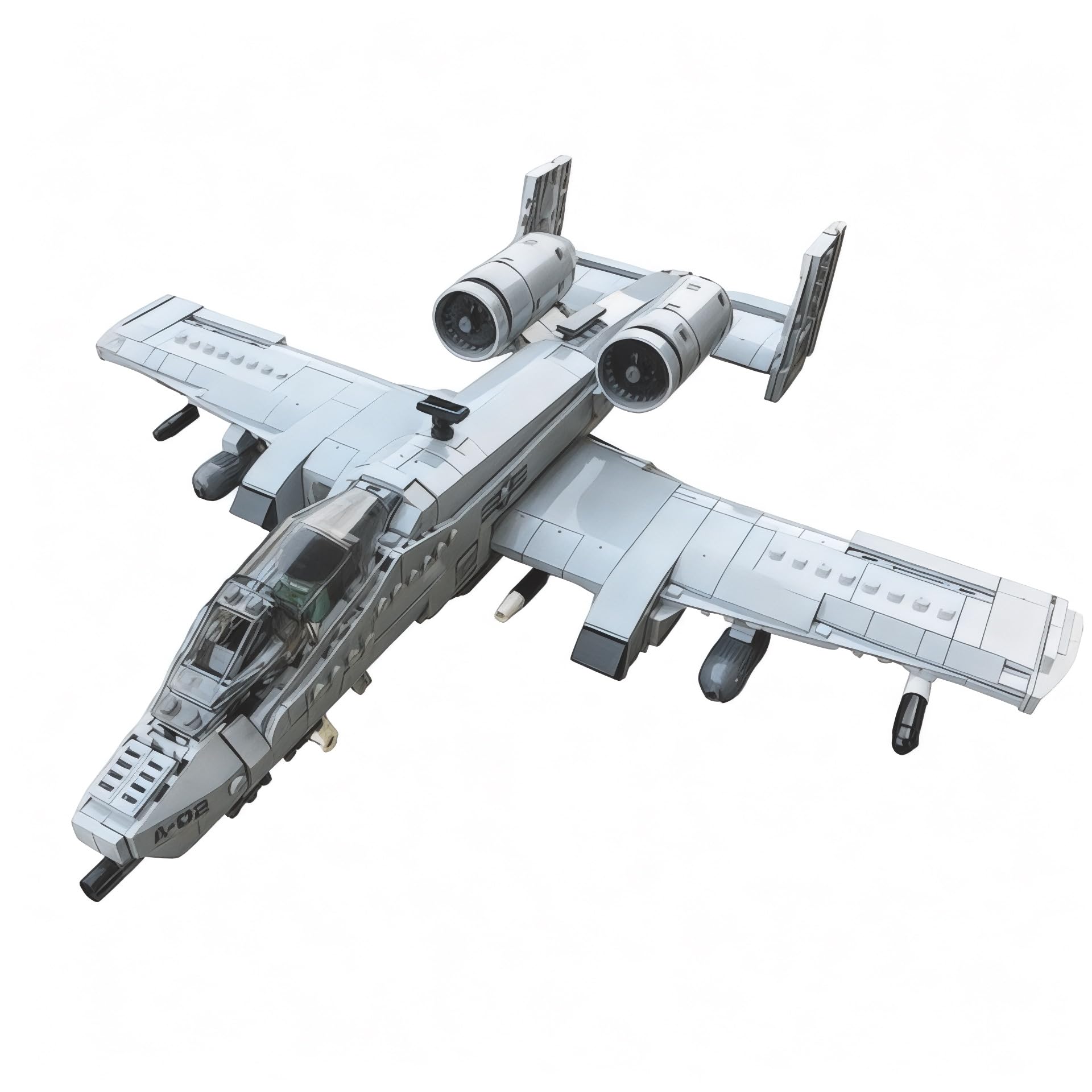 General Jim's A-10 Warthog Military Building Block Bricks Set US Air Force Military Fighter Jet A10 Plane