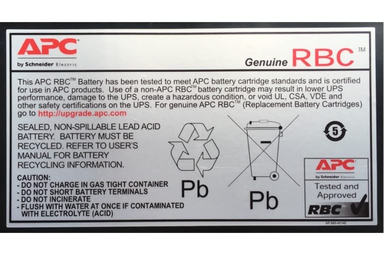 APC UPS Battery Replacement, APCRBC133, for APC UPS Models SMT1500RM2U,SMT1500RM2UC, SMT1500RM2UNC and select others, Black