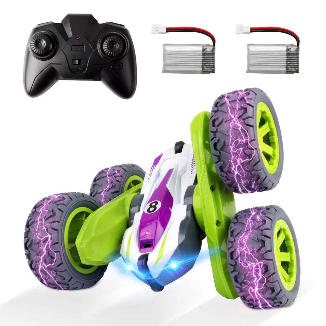 MAKINO Remote Control Car, RC Cars Stunt Car Toy Double Sided 360ยฐ Rotation with Headlights 2.4Ghz 4WD Electric Toy Car Gift for Kids Boys Girls (All Batteries Included)