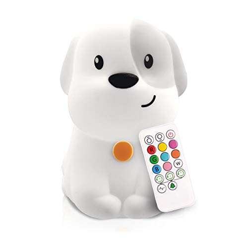 Lumipets Night Light for Kids, Silicone Nursery Light for Baby Room and Toddler, Portable Night Light for Kids Room, Rechargeable Animal Lights for Girls and Boys, Kawaii Lamp (Puppy)