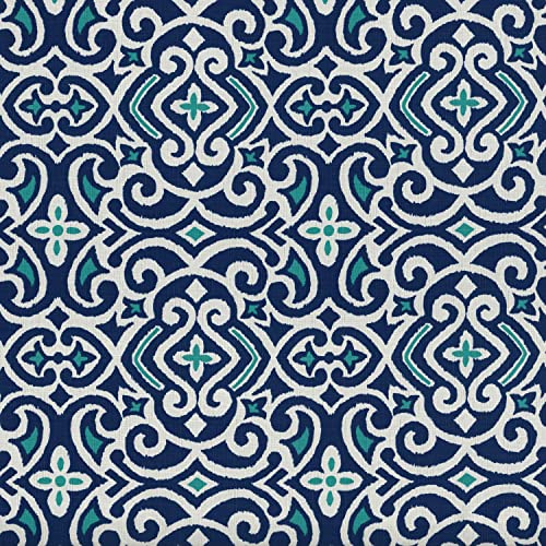 Pillow Perfect Outdoor/Indoor New Damask Marine Square Corner Chair Cushion, 1 Count (Pack of 1), Blue