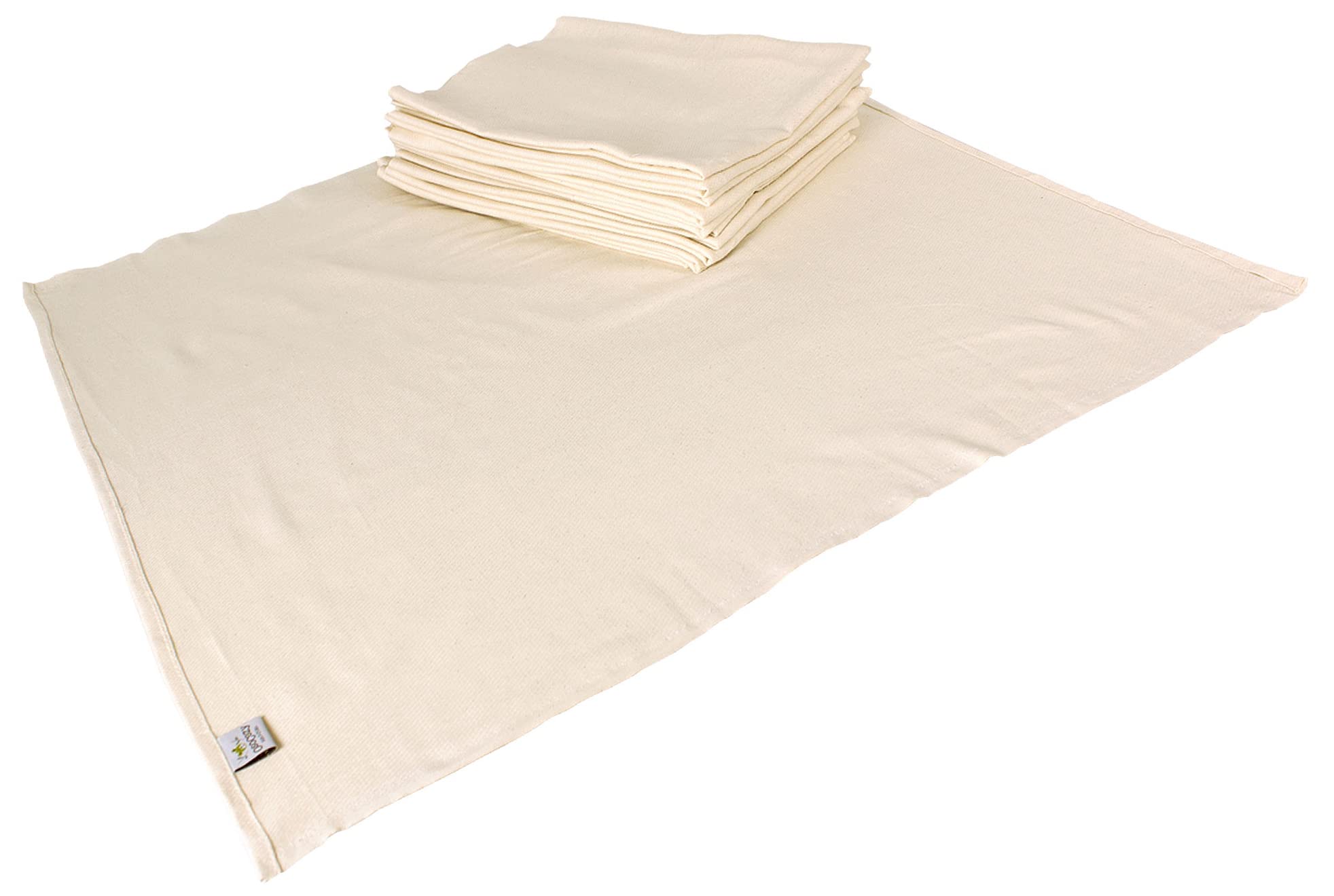 OsoCozy Unbleached Birdseye Flat Cloth Diapers (1 Dozen) - 27.5 x 30.5 Inches, One-Layer Flat Cloth Baby Nappies Made of Soft, Durable 100% Birdseye Weave Cotton