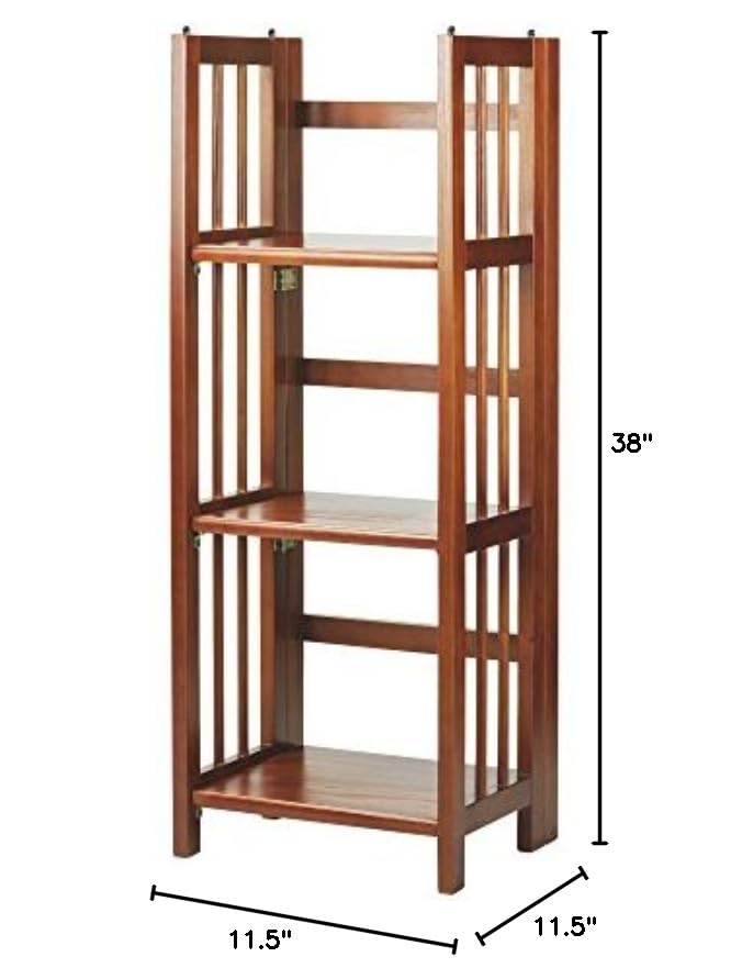 Casual Home 3-Shelf Folding Bookcase (14" Wide)-Mahagony