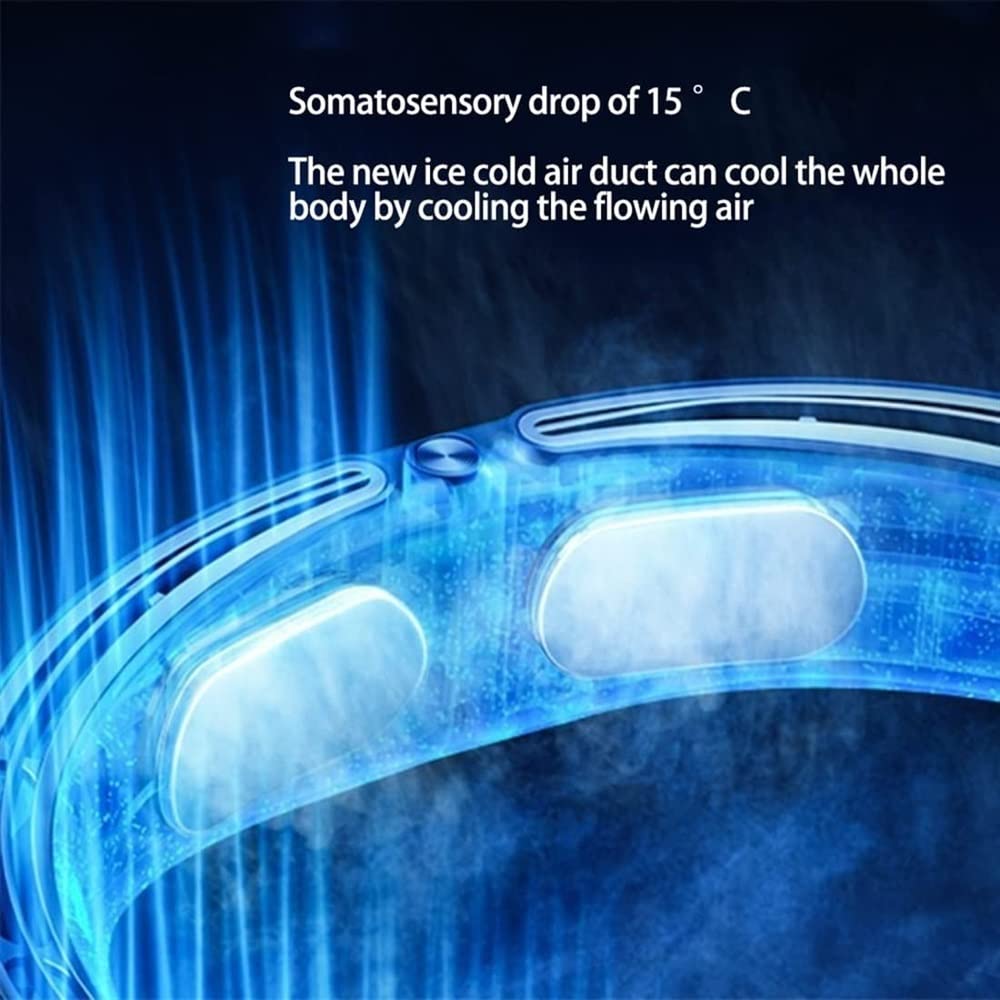 BOENMO Neck Fan USB Bladeless Turbo Neckband Fan Rechargeable Mute Portable Home Fan Folding Cooling Fan 2.24
