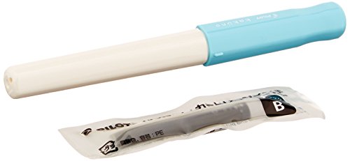 PILOT Kakuno Medium-Nib Fountain Pen, White Body Soft Blue Cap (FKA-1SR-SLM)