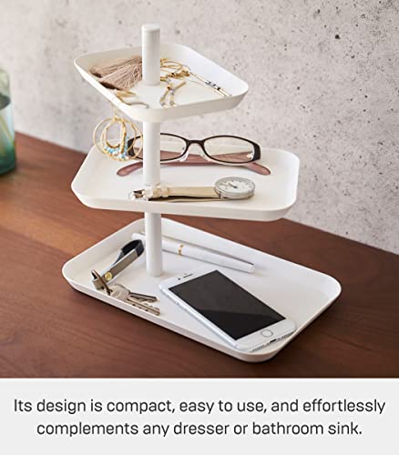YAMAZAKI home 4724 3-Tier Accessory Tray-Jewelry Holder & Storage Organizer, One Size, White