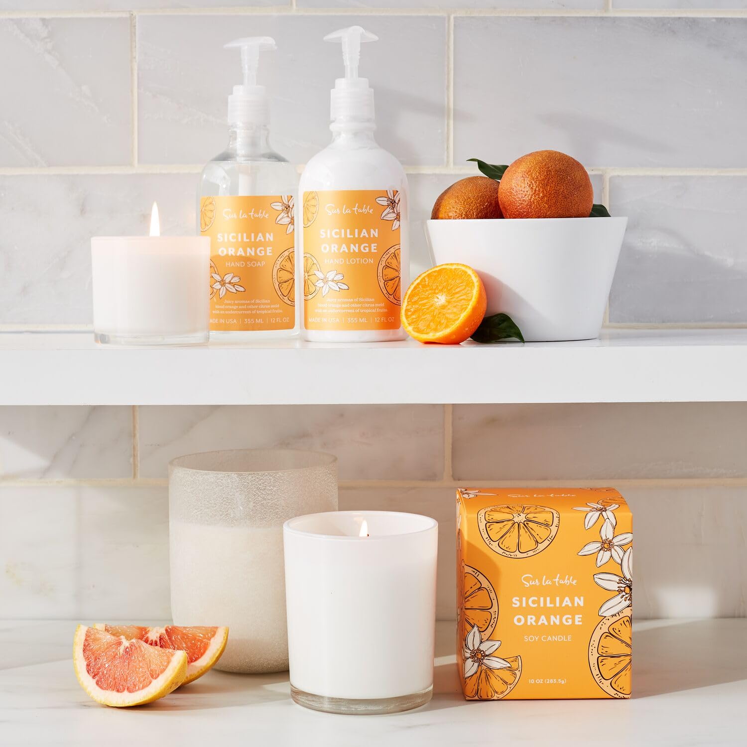 Sur La Table Sicilian Orange Candle, White