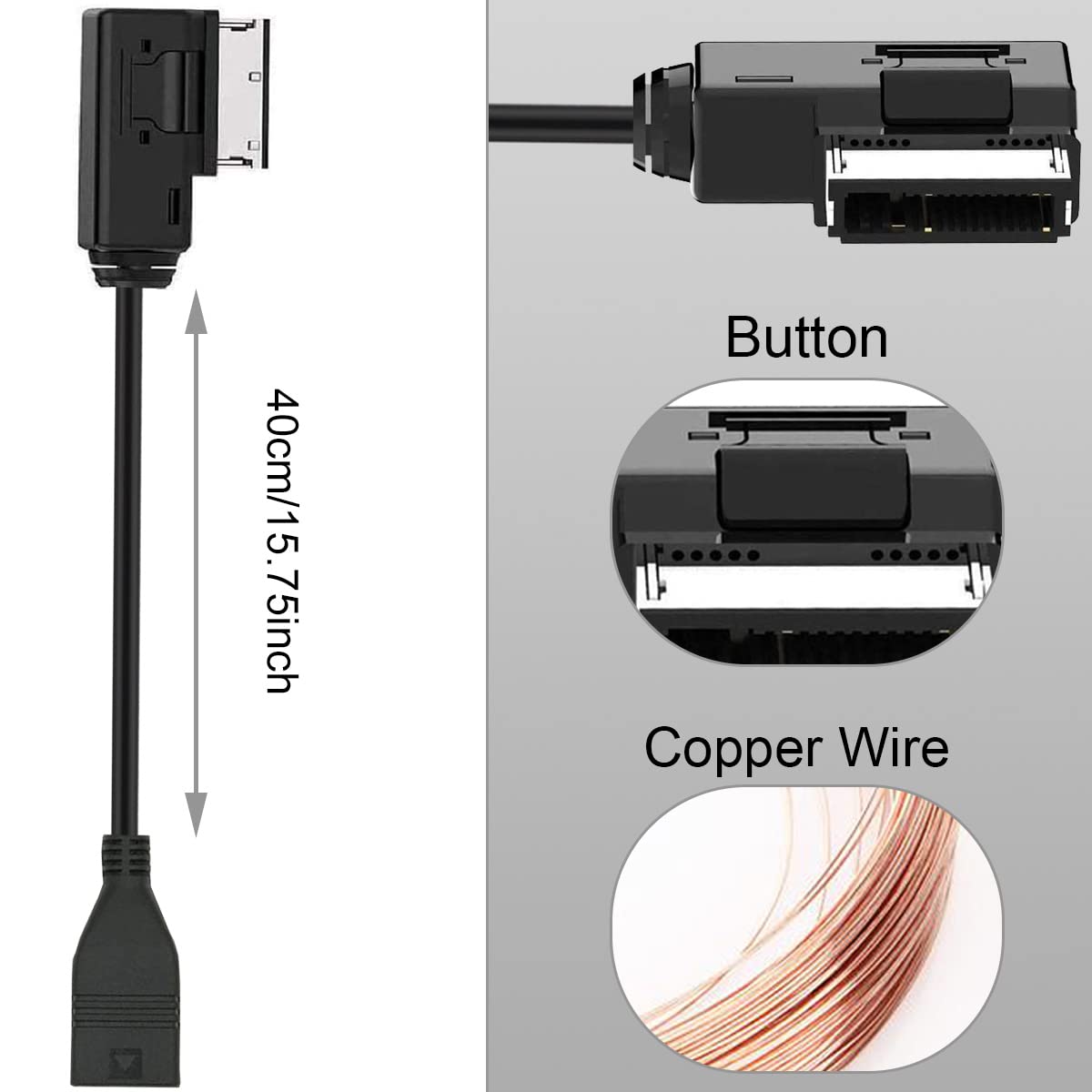 DKARDU MDI/AMI USB Adapter Cable for Audi MMI 3G System