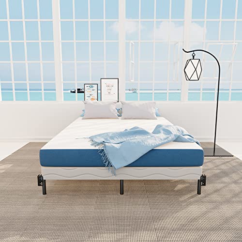 HOMUS Modern Metal Platform Bed Frame King, Heavy Duty Low Profile Bed Base - 3000lbs Capacity Support, Easy Assemble, Black