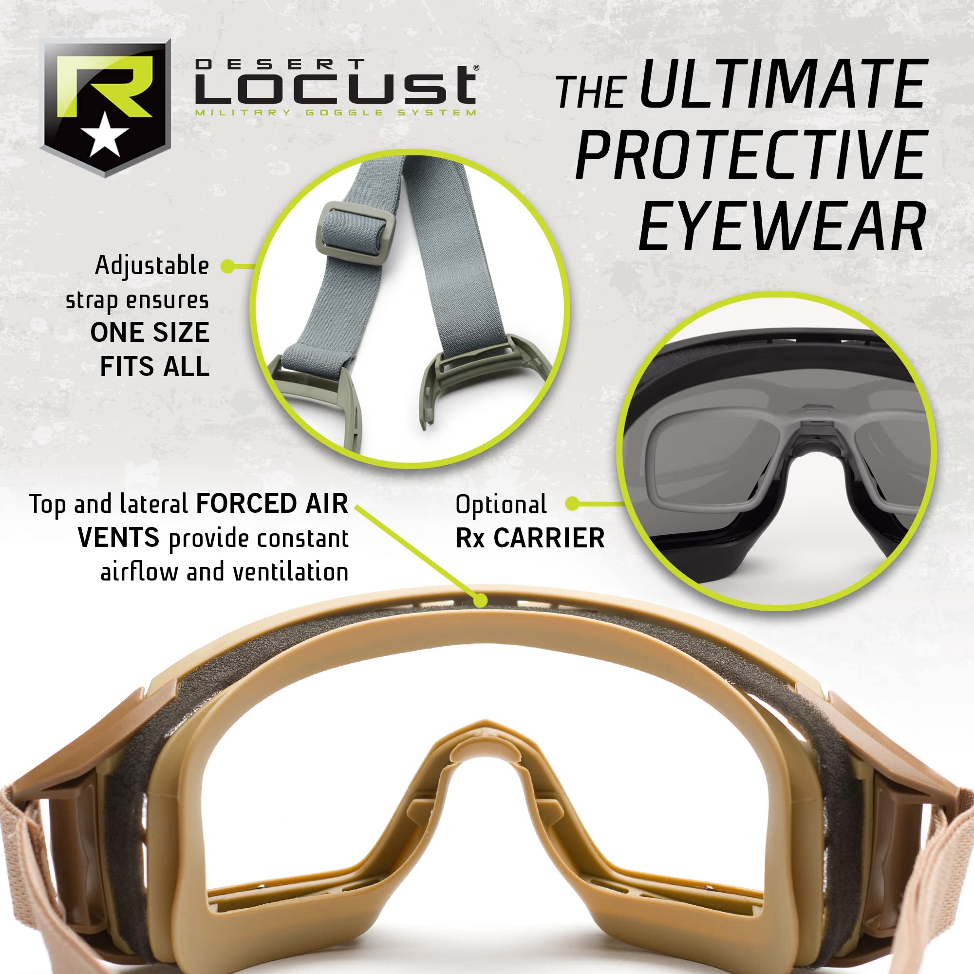 Revision Desert Locust Military Goggles Basic Kit β Clear Lens, Black Frame, One Size β Anti Fog Eye Protection Ballistic Goggles β Made in USA