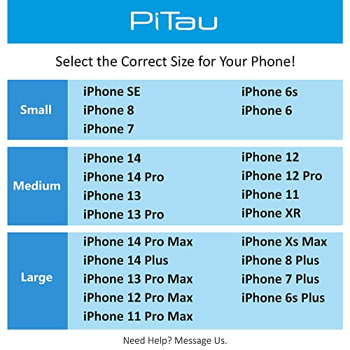 PiTau Holster for iPhone SE, iPhone 8, 7, 6s, 6, Premium Cell Phone Belt Holder Case with Belt Clip Loops ID Card Storage Carrying Pouch Cover (Fits Apple Phone with Otterbox Commuter Case on) Black