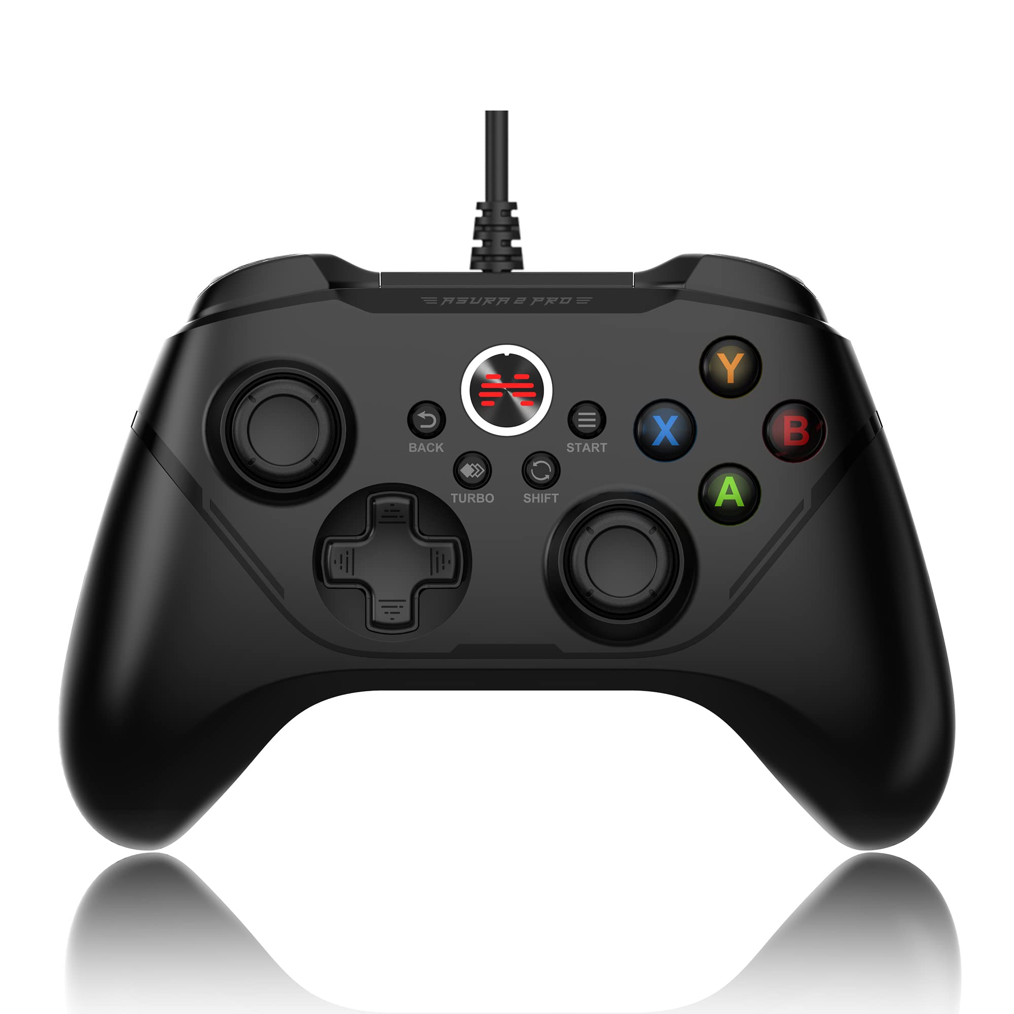 BEITONG Asura 2 Pro PC Game Controller Wired Gamepad For Windows 7 8 10 Steam Gaming,Programmable Macro/2 Config Buttons/Hall Sensor Trigger/5 Vibration Intensity/Joystick Deadzone Adjust/Turbo Black
