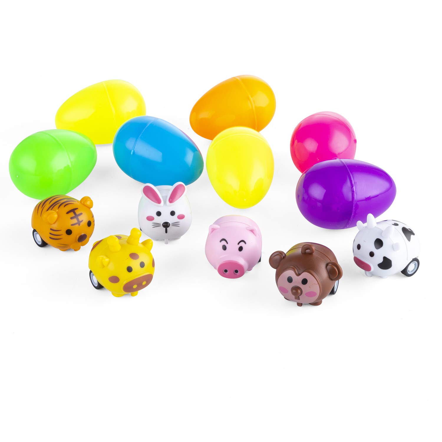 KASU 100 Pcs Prefilled Easter Eggs with Toys Inside Premium for Easter Theme Party Favor, Easter Eggs Hunt, Easter Basket Stuffers/Fillers, Classroom Prize Supplies