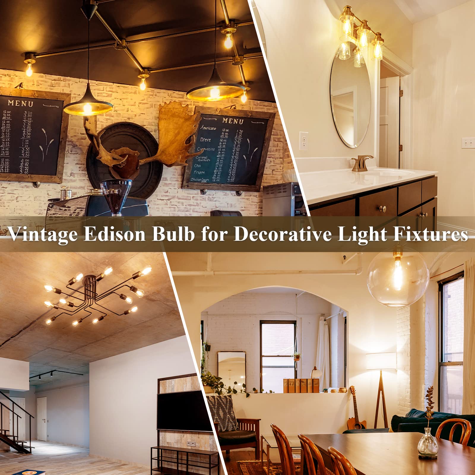DiCUNO ST64 Edison LED Bulb 60W Equivalent, 6W, Warm White 2700K, Dimmable Vintage LED Light Bulbs, 700LM E26 Medium Base with Clear Glass for Dining Room, Kitchen Lighting,Pack of 6