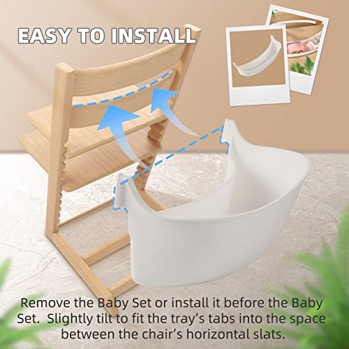 High Chair Catchy Compatible with Tripp Trapp Highchair Storage Tray | Multipurpose Highchair Storage Tray Accessory for Storage Bibs, Baby Wipes, Snacks, Toys | Dishwasher-Safe & BPA-Free - White
