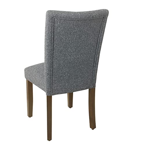 Homepop Home Decor | Upholstered Parsons Dining Chairs | Dining Chairs Set of 2 | Decorative Home Furniture, Gray Woven Fabric