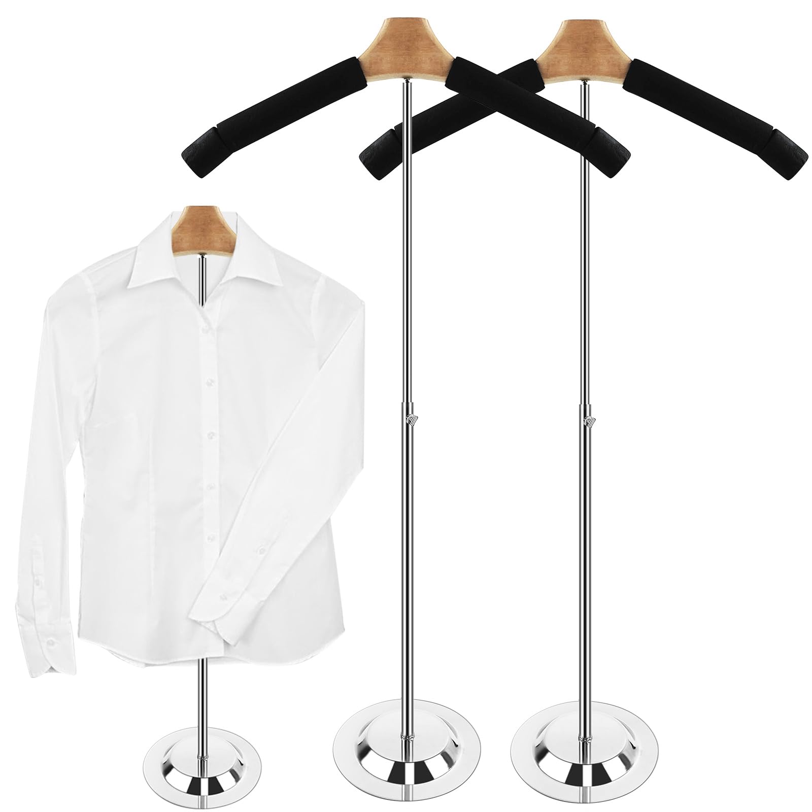 YEXEXINM 2 Pack Adjustable T Shirt Display Flexible Shoulder Standļ¼17- 31 InchT Shirt Display Stand for Clothing Garment Coat Retail Vendorļ¼Shirt Rackļ¼Metal Clothing Display Rack
