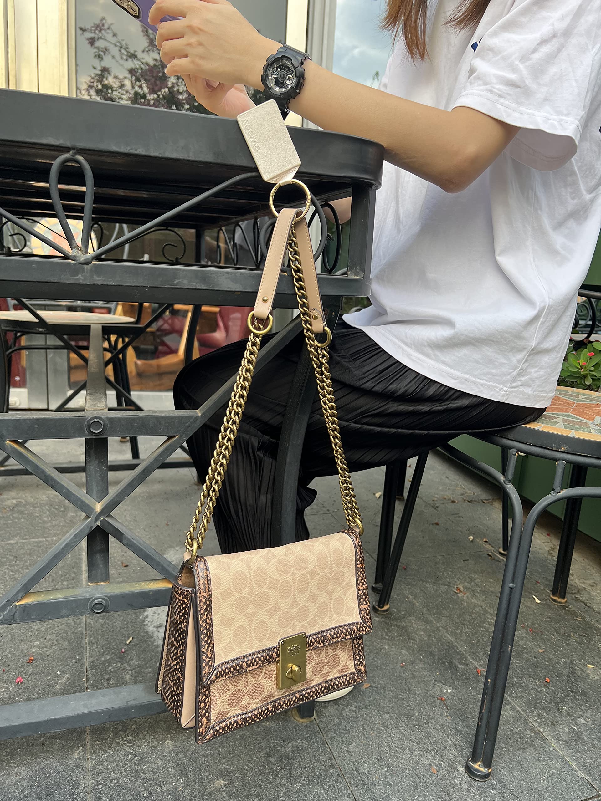 AOOMO Magnetic Handbag Holder Magnet Keychain Magnetic Purse Hanger Table Hook for Bag Womens Stylish Bag Accessory Heavy Duty