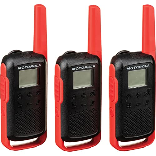 Motorola Solutions T210TP Two-Way Radio Black W/Red Three-Pack