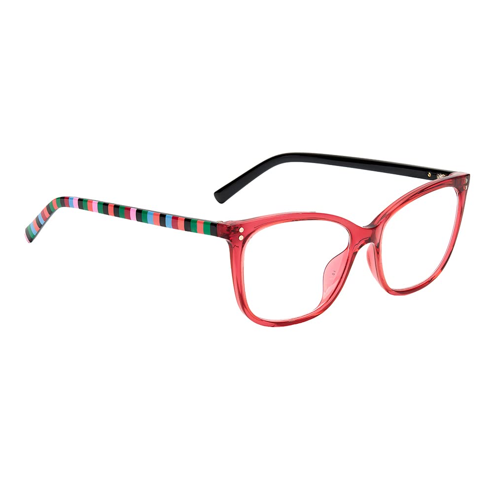 Kate Spade New York Women's Aubree Blue Light Reading Glasses Cat Eye, Plum/Demo Lens, 53mm, 16mm + 2