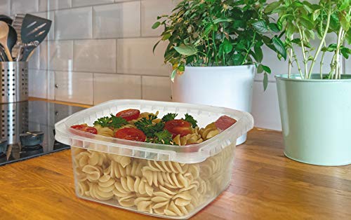 Plastic Deli Containers with Lids 32 Oz- 25 Pack- Square Clear Plastic Containers- Tamper-Proof BPA-Free Take Away Food Containers- Space Saver, Airtight, Freezer Safe Meal Prep Containers