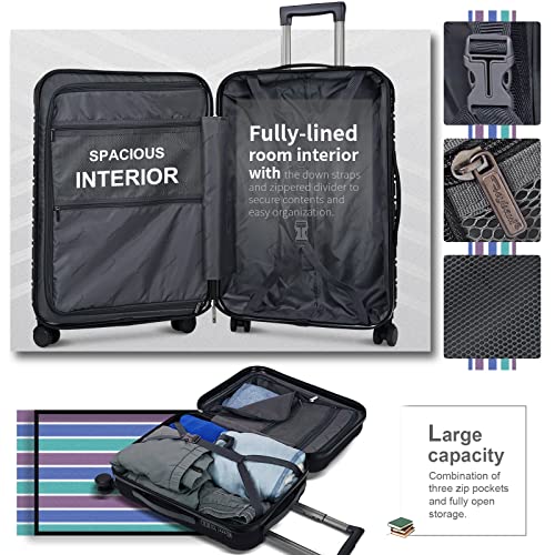 Feybaul Luggage Suitcase PC ABS Hardshell Carry On Luggage with Spinner Wheels