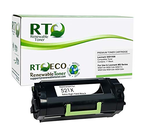 Renewable Toner Compatible Lexmark 521 High Yield Replacement for Lexmark 521X 52D1X00 MS710dn MS811n MS811dn MS811dtn MS812de MS812dn MS812dtn