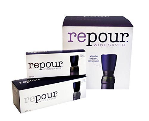 Repour Wine Saver - Wine Preserver and Stopper, Removes harmful oxygen from your wine, simply and effectively,Indigo Blue,10 Pack