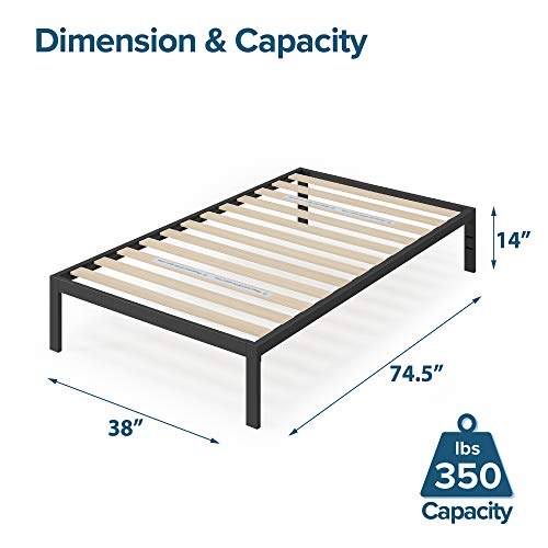 ZINUS 6 Inch Green Tea Memory Foam Mattress and Mia Platform Bed Frame Set / Bed and Mattress Set / No Box Spring Needed / Mattress in a Box, Twin