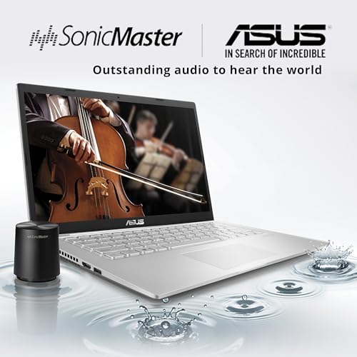 asus 2023 Vivobook 14/ HD Student Laptop, Intel Core i3-1115G4, 8GB RAM, 128GB PCIe SSD, Intel UHD Graphics, Webcam, WiFi 5, Bluetooth, Silver, Win 11, 32GB SnowBell USB Card