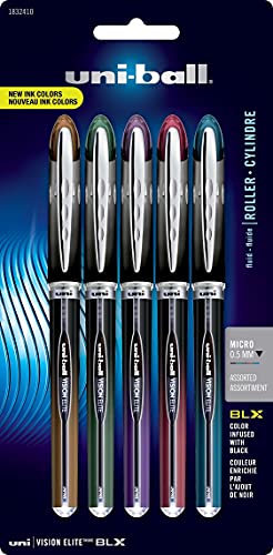uni-ball 1832410 Vision Elite Blx Series Rollerball Pen .5 Mm Assorted 5/St